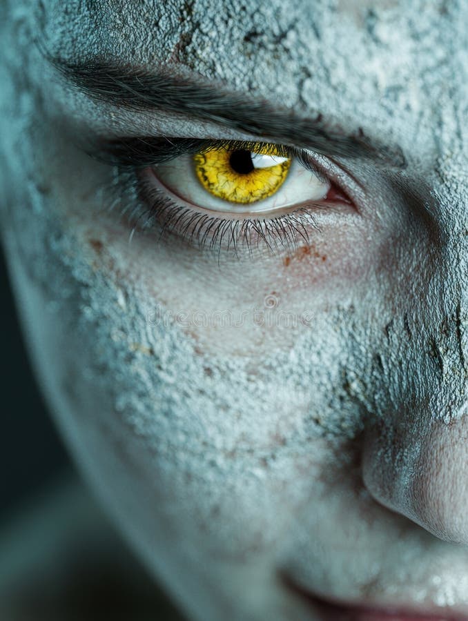 Intense Yellow Eye in Close-up Stock Illustration - Illustration of ...