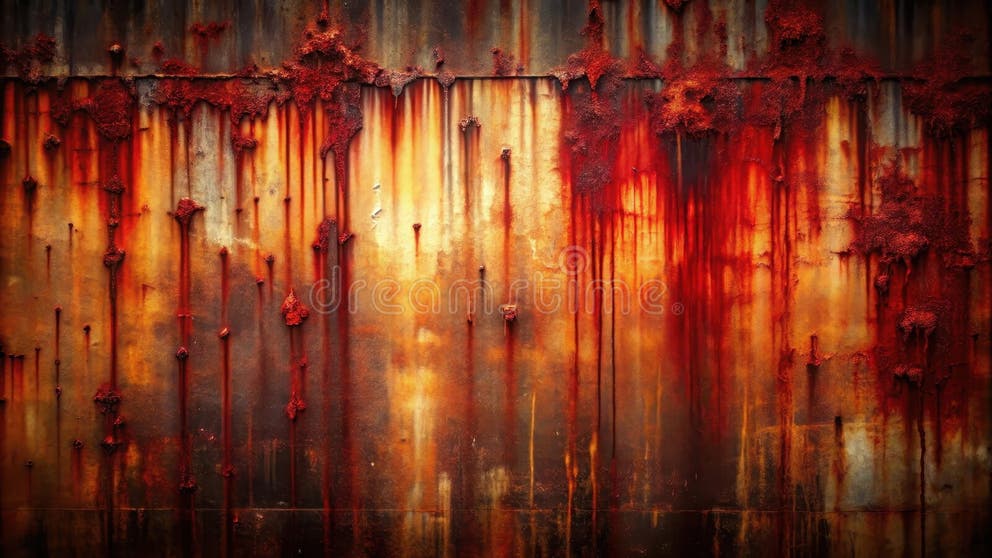 Intensely Colored Abstract Rust Texture with Vertical Streaks and Spots ...