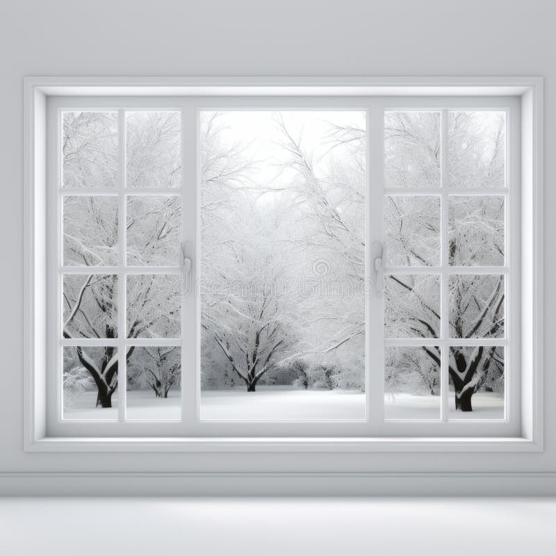 Intensely Detailed 3d Winter Window Scene with Bright Luster Stock ...