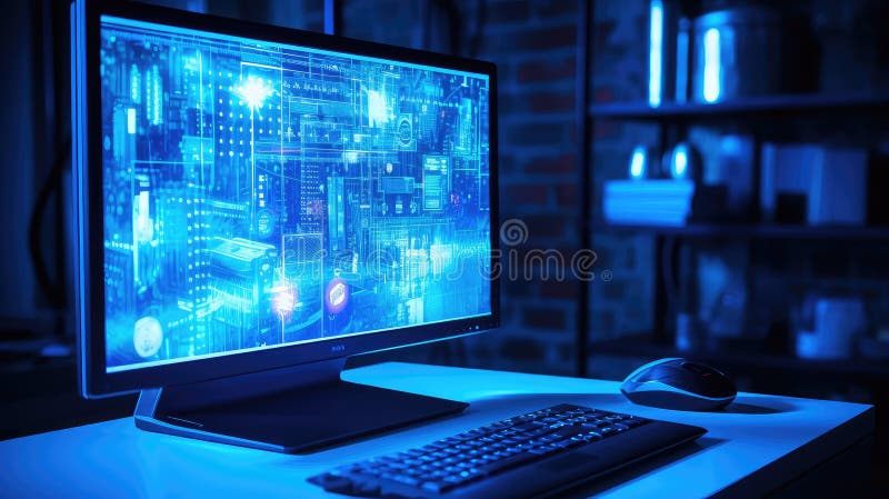 Intensity Computer Screen Light Stock Illustration - Illustration of ...