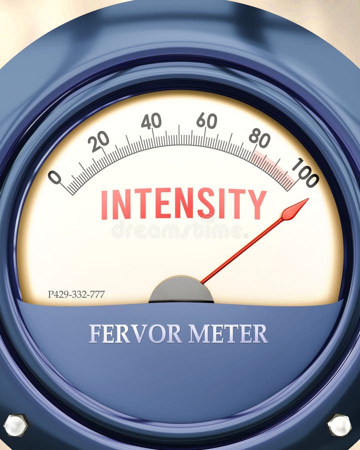 Intensity and Fervor Meter that is Hitting a Full Scale, Showing a Very ...