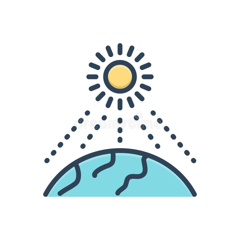 Color Illustration Icon for Intensity, Sun and World Stock Illustration ...