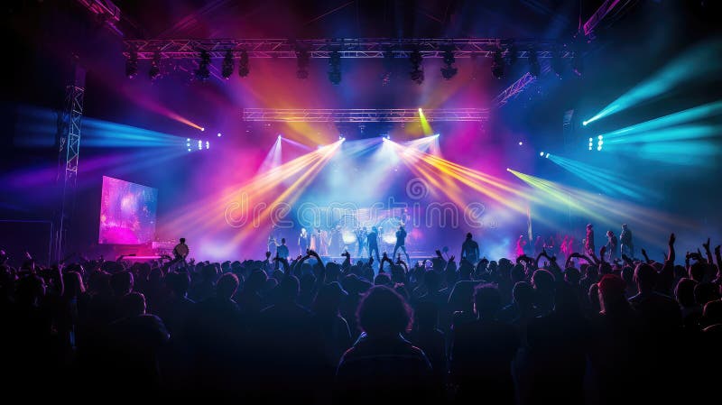 Intensity stage lighting stock illustration. Illustration of audience ...