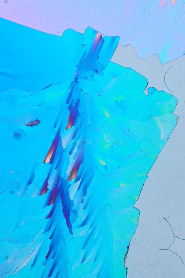 Crystals of Intensive Blue Under Pola-Microscope Stock Image - Image of ...