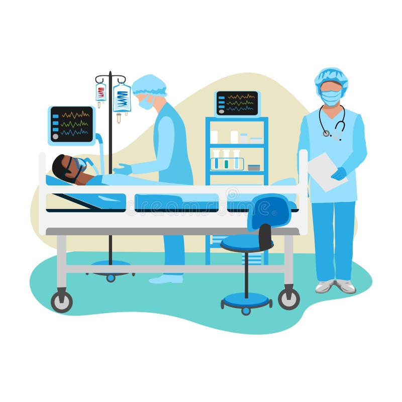 Doctor and Nurse Care for Patients in the Intensive Care Uni Stock ...