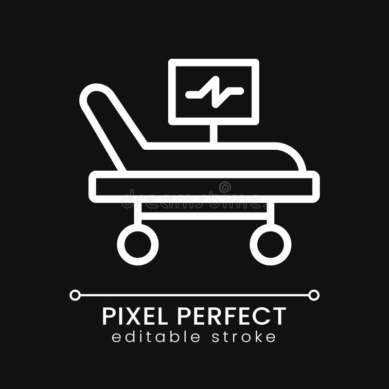 Intensive Care Bed Pixel Perfect White Linear Icon for Dark Theme Stock ... Intensive Care Bed Pixel Perfect White Linear Icon for Dark Theme Stock ...