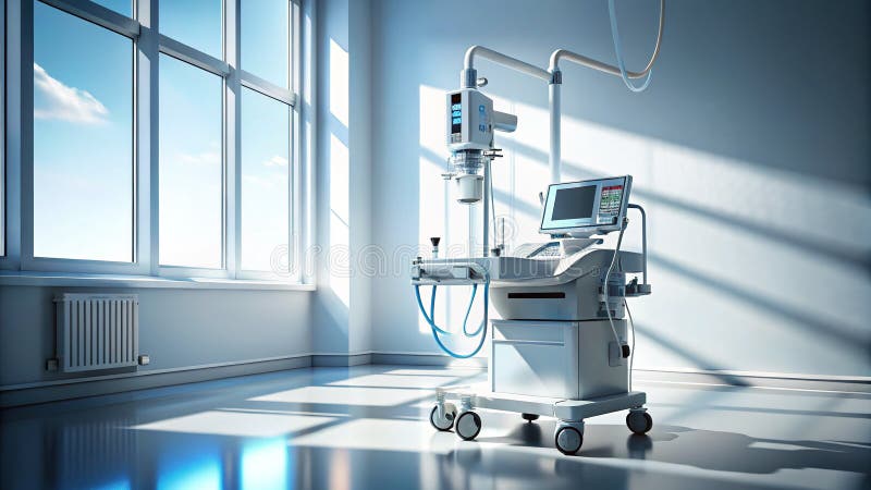 Intensive Care Unit Medical Ventilator a Dramatic Studio Shot of Life ...