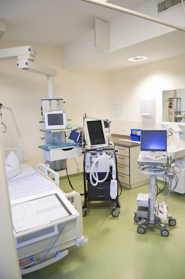 Intensive Care Unit with Monitors Stock Photo - Image of illness ...