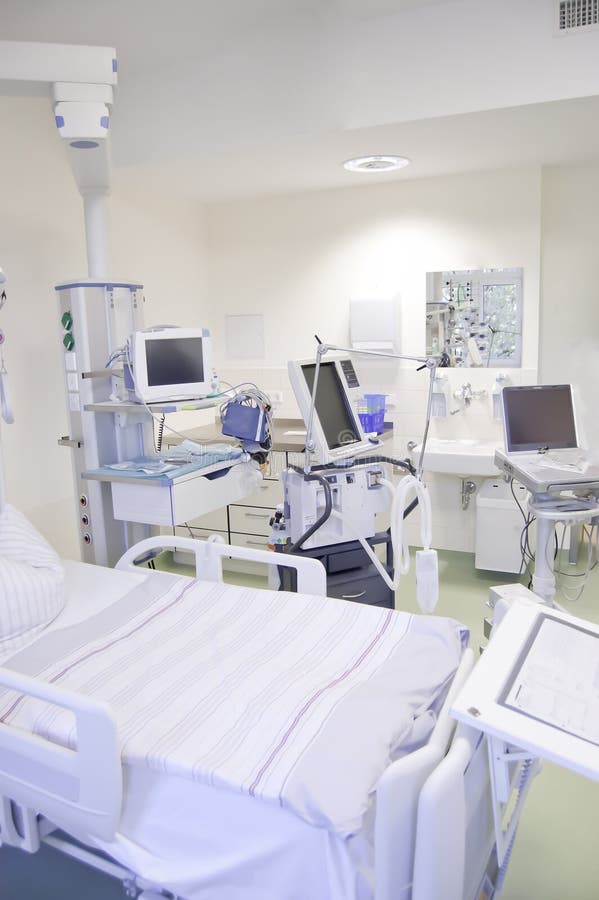 Intensive Care Unit with Monitors Stock Photo - Image of illness ...
