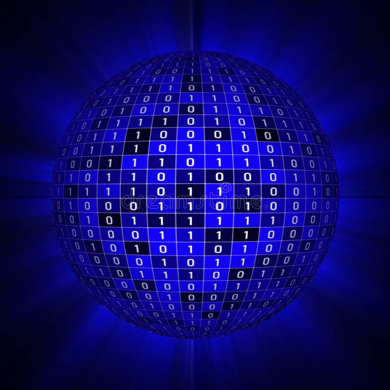 Ball of binary code. stock vector. Illustration of electronics - 65621417