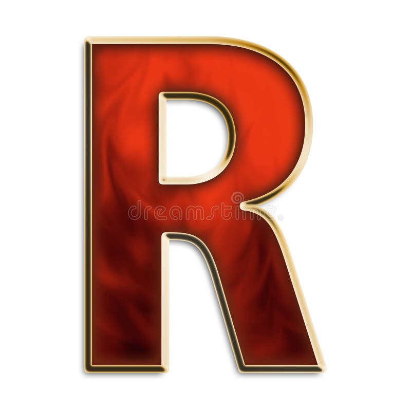 Guld- Bokstav R För Stilsort Stock Illustrationer - Illustration av ...