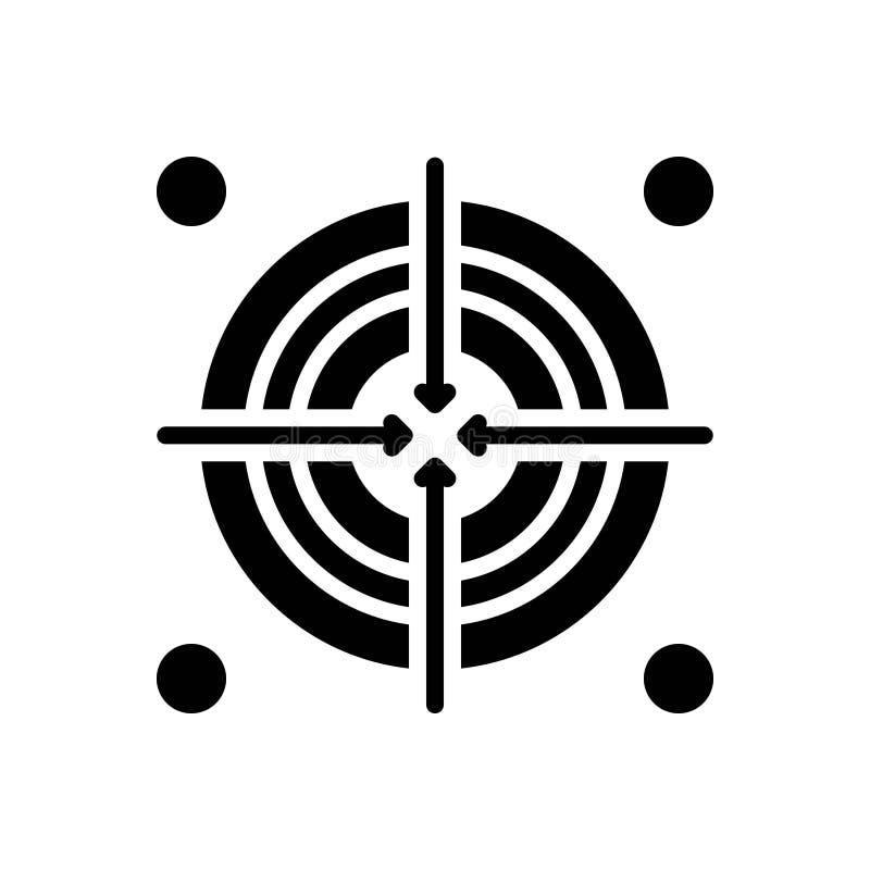 Black Solid Icon for Intent, Aim and Set Stock Illustration ...