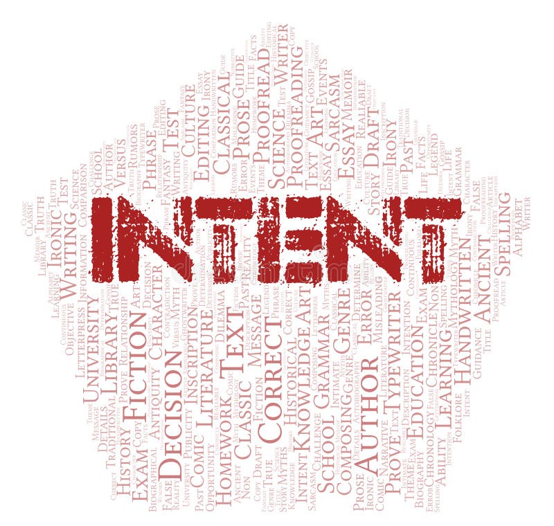 Intent Typography Word Cloud Create with the Text only Stock ...