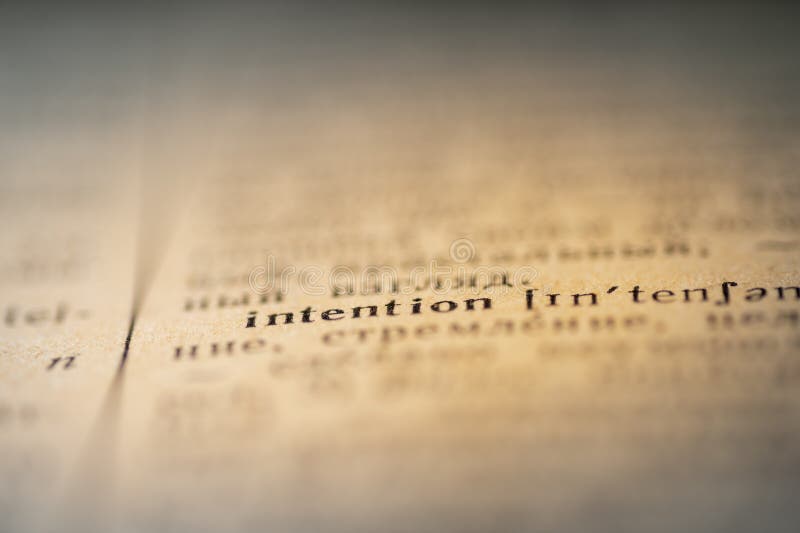 Intention word dictionary stock image. Image of printed - 274158181