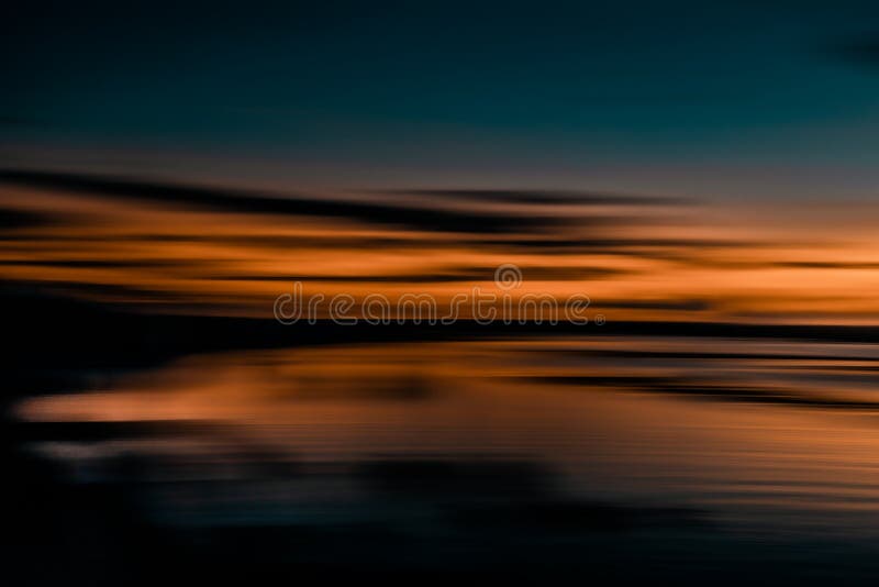Intentional Camera Movement in a Beach Sunset. Horizontal Sweep Effect ...