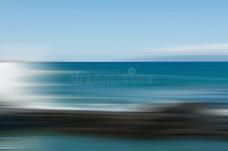 Intentional Camera Movement Landscape with the Ocean Stock Illustration ...
