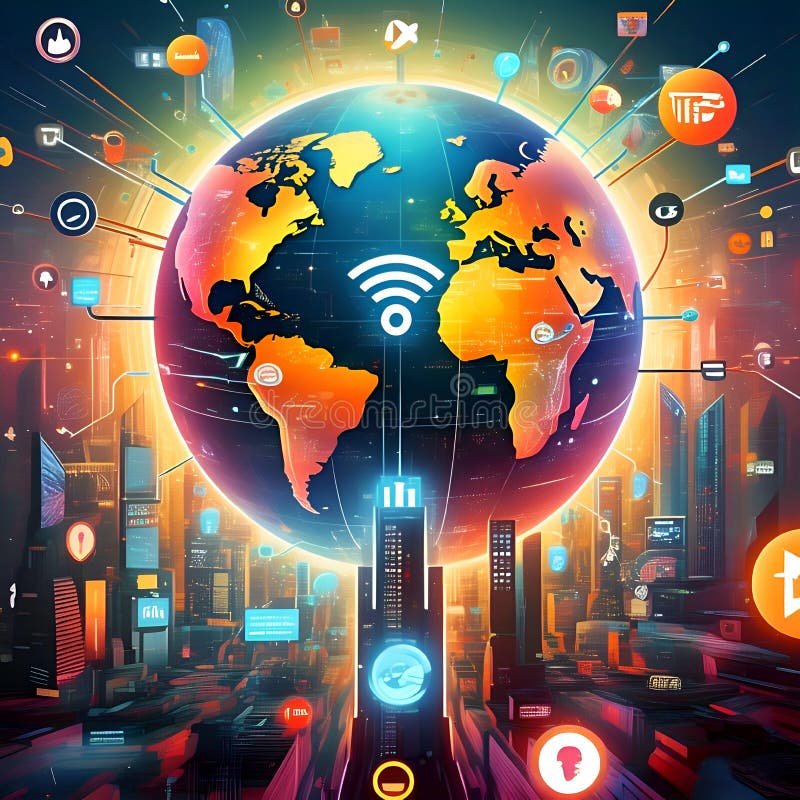 Inter Connected World: a Vision of Global Unity Stock Illustration ...