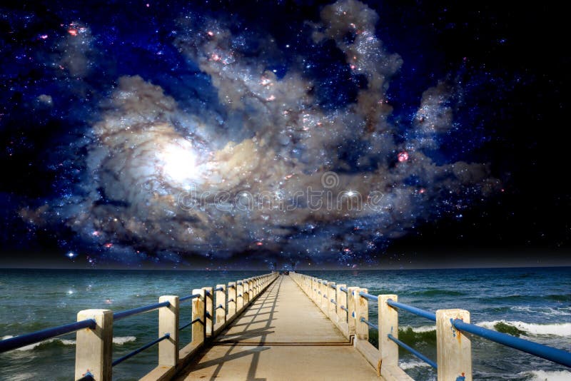 Inter-Galactic Space Beach stock image. Image of skies - 13603839