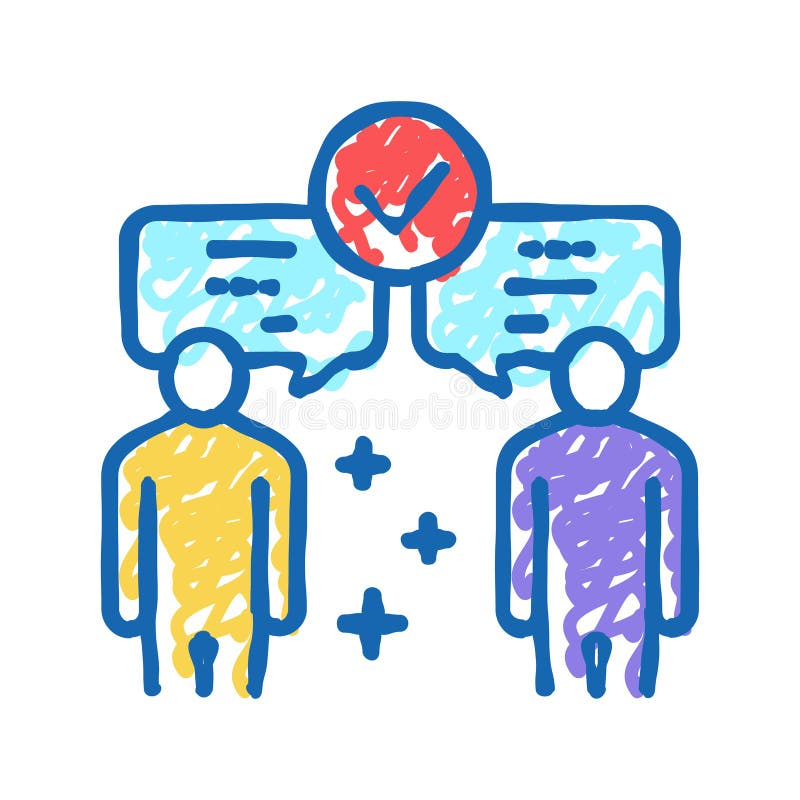 Inter-leaf Communication Soft Skill Icon Doodle Illustration Stock ...