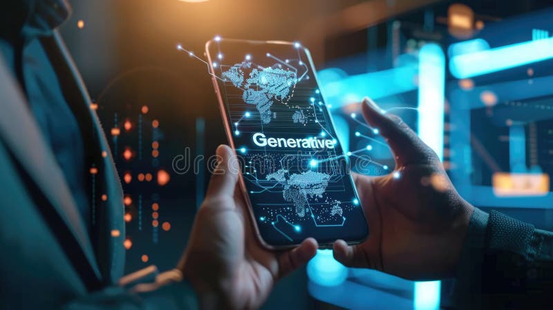 Interact with AI Artificial Intelligence Brain Processor Generative AI ...