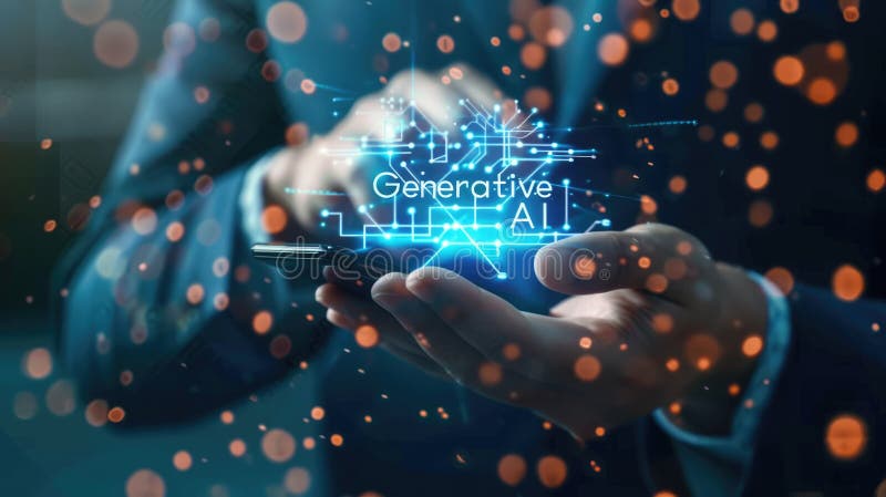 Interact with AI Artificial Intelligence Brain Processor Generative AI ...