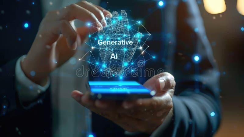 Interact with AI Artificial Intelligence Brain Processor Generative AI ...