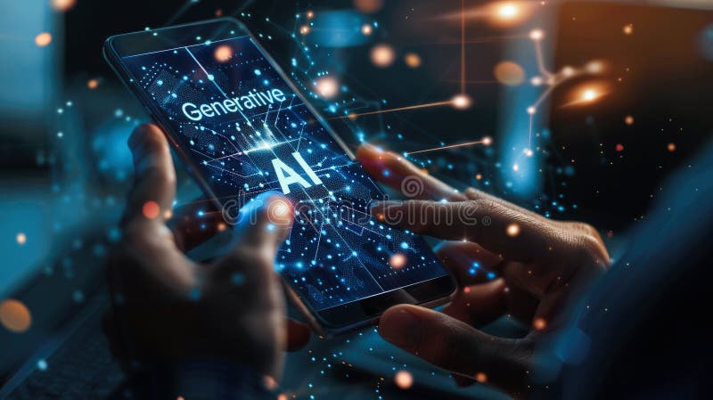 Interact with AI Artificial Intelligence Brain Processor Generative AI ...