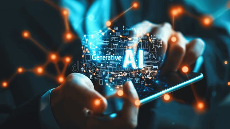 Interact with AI Artificial Intelligence Brain Processor Generative AI ...