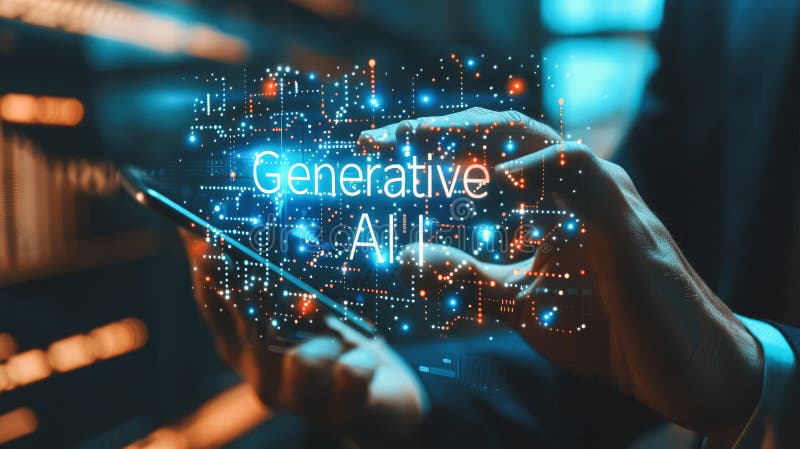 Interact with AI Artificial Intelligence Brain Processor Generative AI LLMs Stock Image - Image ...