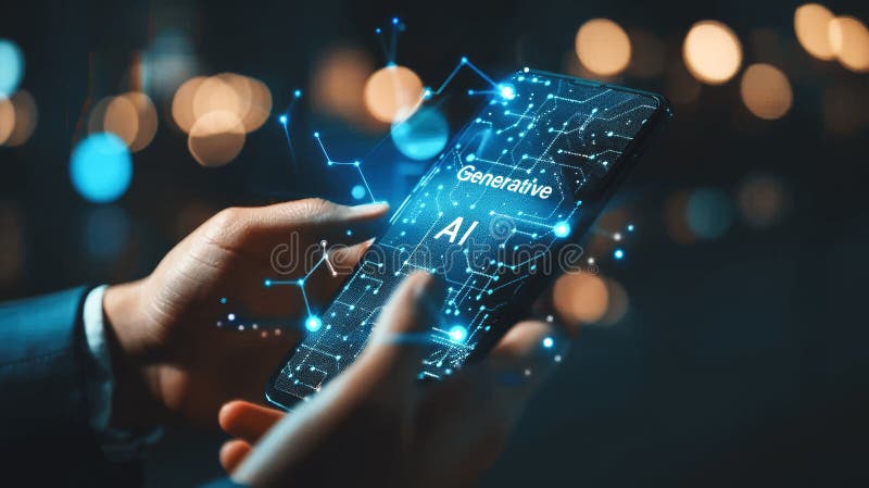 Interact with AI Artificial Intelligence Brain Processor Generative AI ...