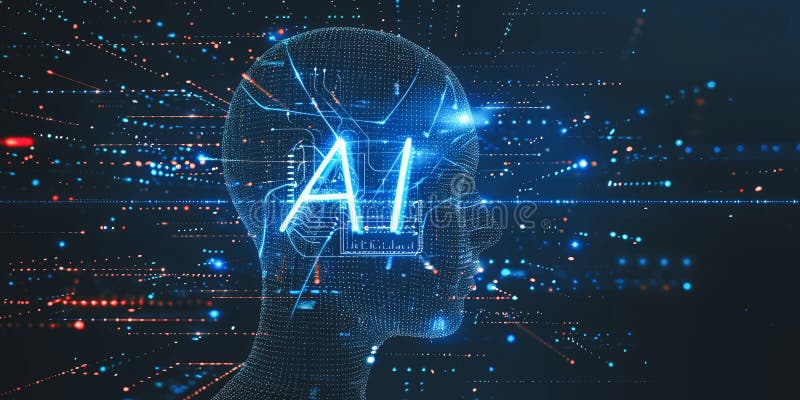 Interact with AI Artificial Intelligence Brain Processor Generative AI LLMs Stock Image - Image ...