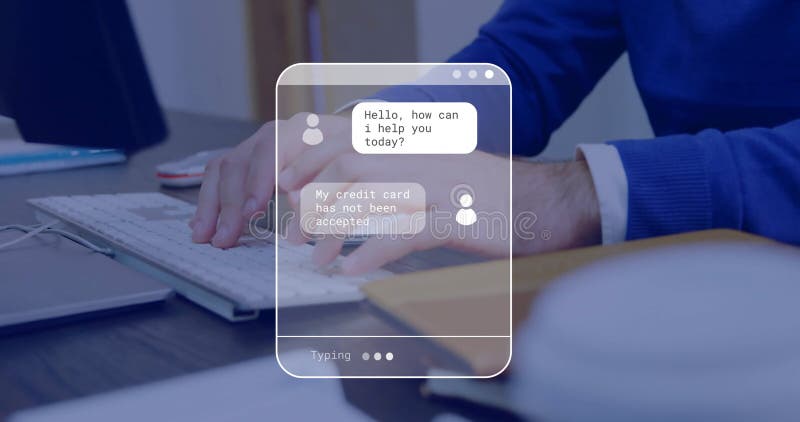 Person Typing on a Computer Keyboard, Businessman is Working in a ...