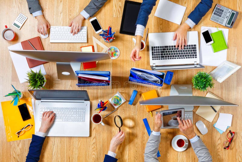 Interacting As Team for Better Results . Mixed Media Stock Image ...