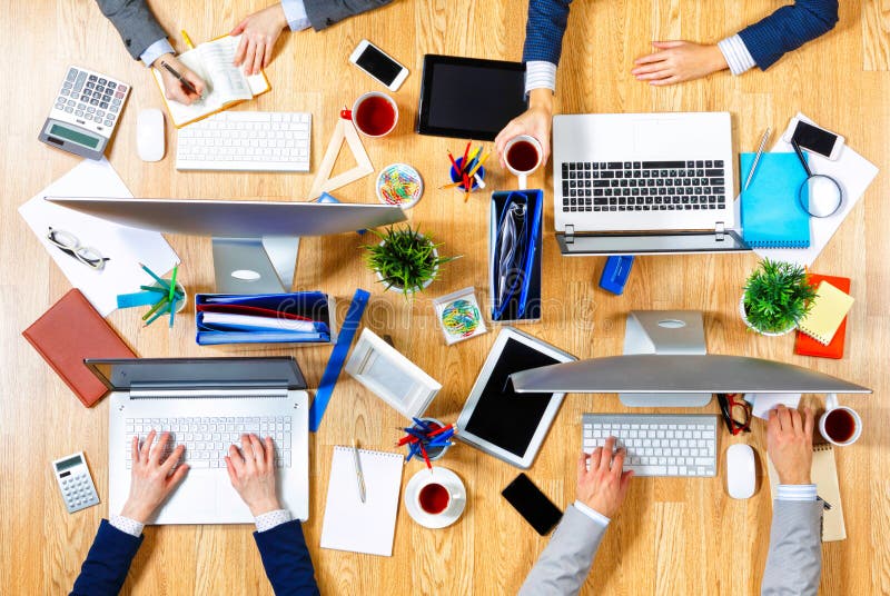 Interacting As Team for Better Results . Mixed Media Stock Image ...