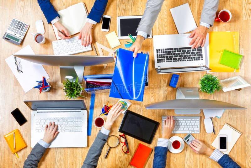 Interacting As Team for Better Results . Mixed Media Stock Image ...