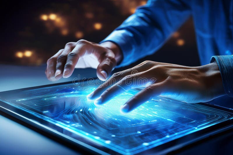 Interacting with Digital Flow Stock Illustration - Illustration of flow ...