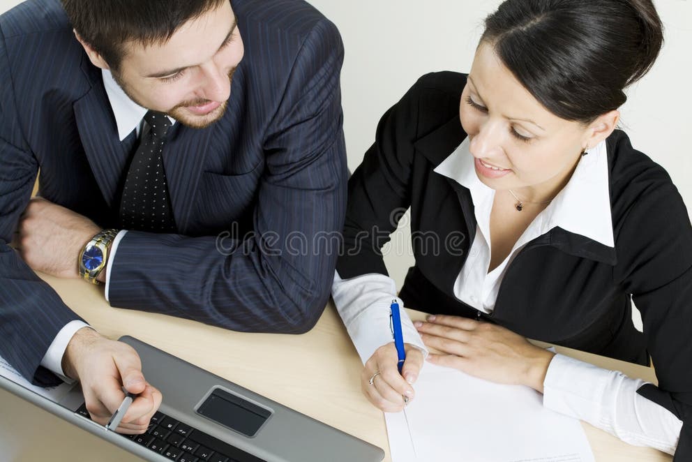 Interaction stock image. Image of document, friends, looking - 7346701