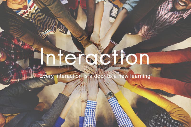 Interaction Communicating Colleagues Connection Concept Stock Photo ...