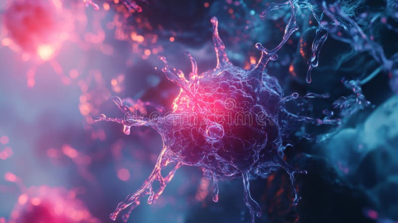 Interaction of Cortisol Hormone with Stress Cells Under Microscope ...
