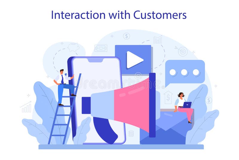 Interaction with a Customer Concept. Marketing Technique Stock Vector ...