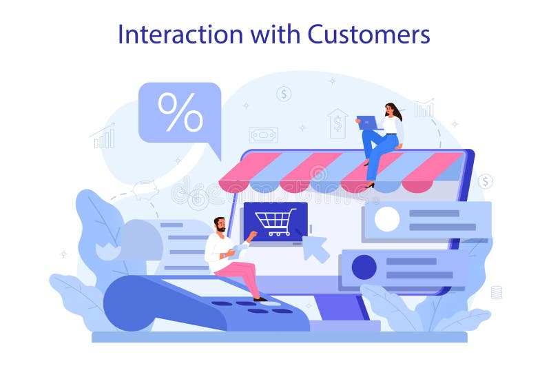 Interaction with a Customer Concept. Marketing Technique Stock Vector ...