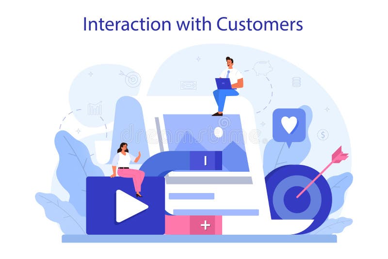 Interaction with a Customer Concept. Marketing Technique Stock Vector ...