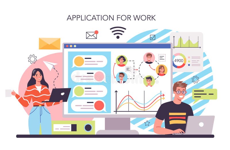 Interaction of Departments Online Service or Platform. Business ...