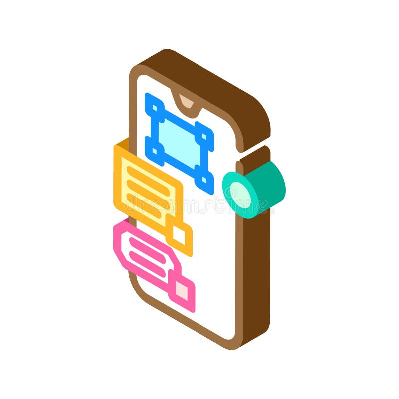 Interaction Design Ux Ui Isometric Icon Vector Illustration Stock ...