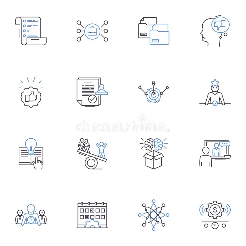 Interaction Engagement Line Icons Collection. Involvement, Connection ...