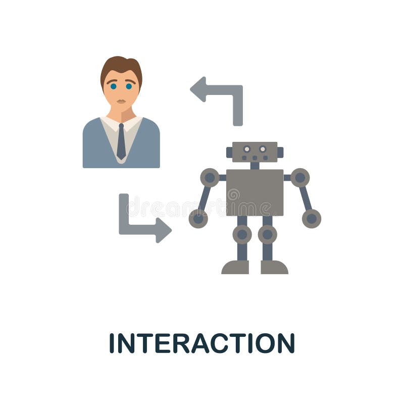 Interaction Flat Icon. Colored Sign from Machine Learning Collection ...