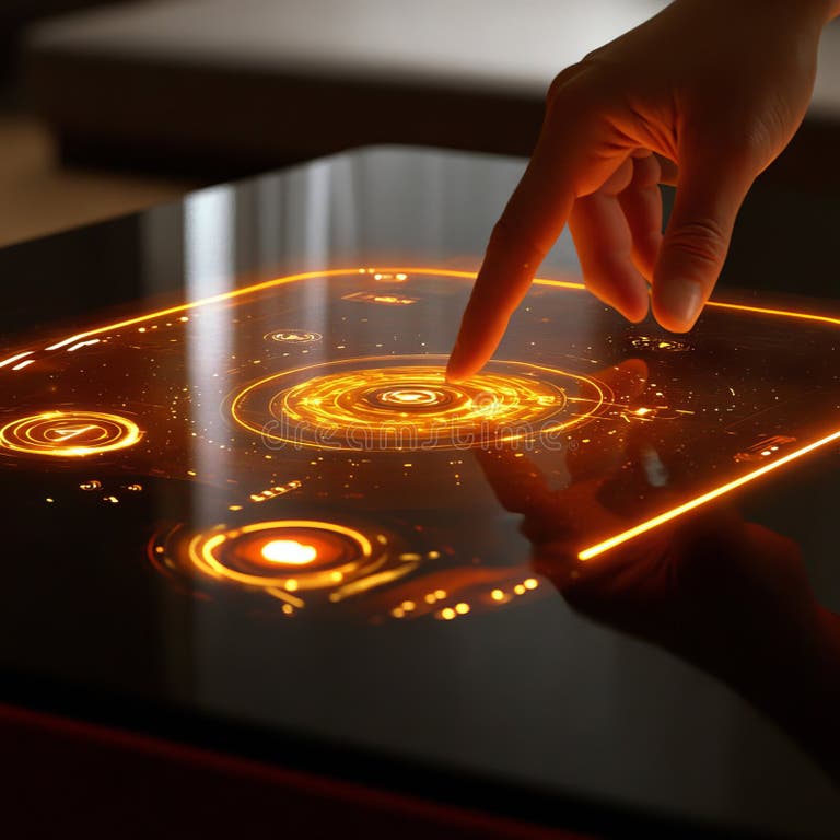 Interaction of a Hand with a Futuristic Digital Interface is ...