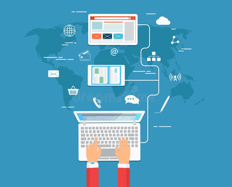 Interaction Hands Using Mobile Apps, Concept Mobile Apps Stock Vector ...