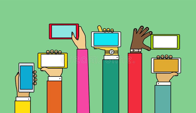 Interaction Hands Using Mobile Apps, Concept Mobile Apps Stock Vector ...