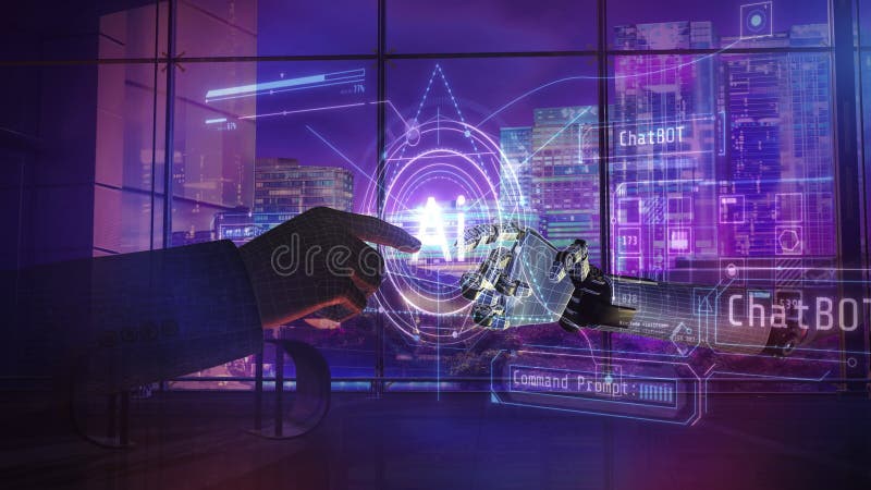 The Interaction of Human and Artificial Intelligence. Stock Video ...